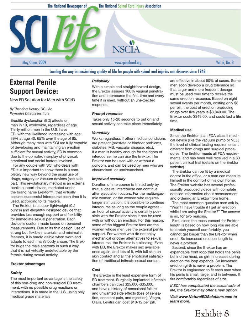 External Penile Support Device: New ED Solution for Men with SCI/D ...