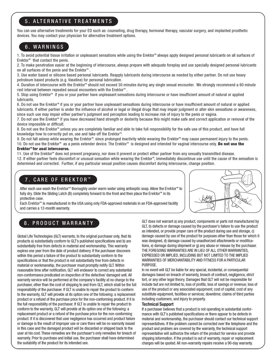 Instruction For Use - Erektor - Natural ED Solution
